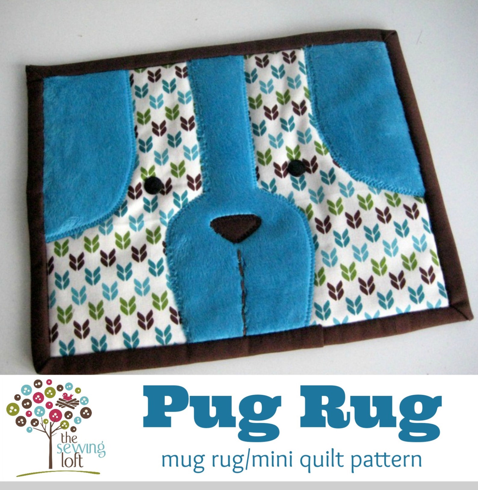 Pug Rug Mini Quilt Mug Rug Pattern Instant Download - Etsy