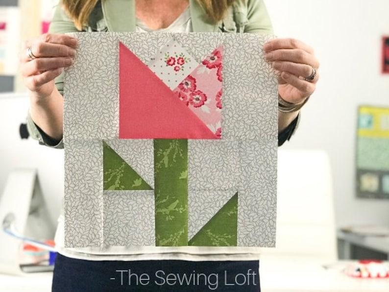 Coming up Roses Quilt Block Pattern – 6 and 12 Inch (PDF Pattern) - Etsy