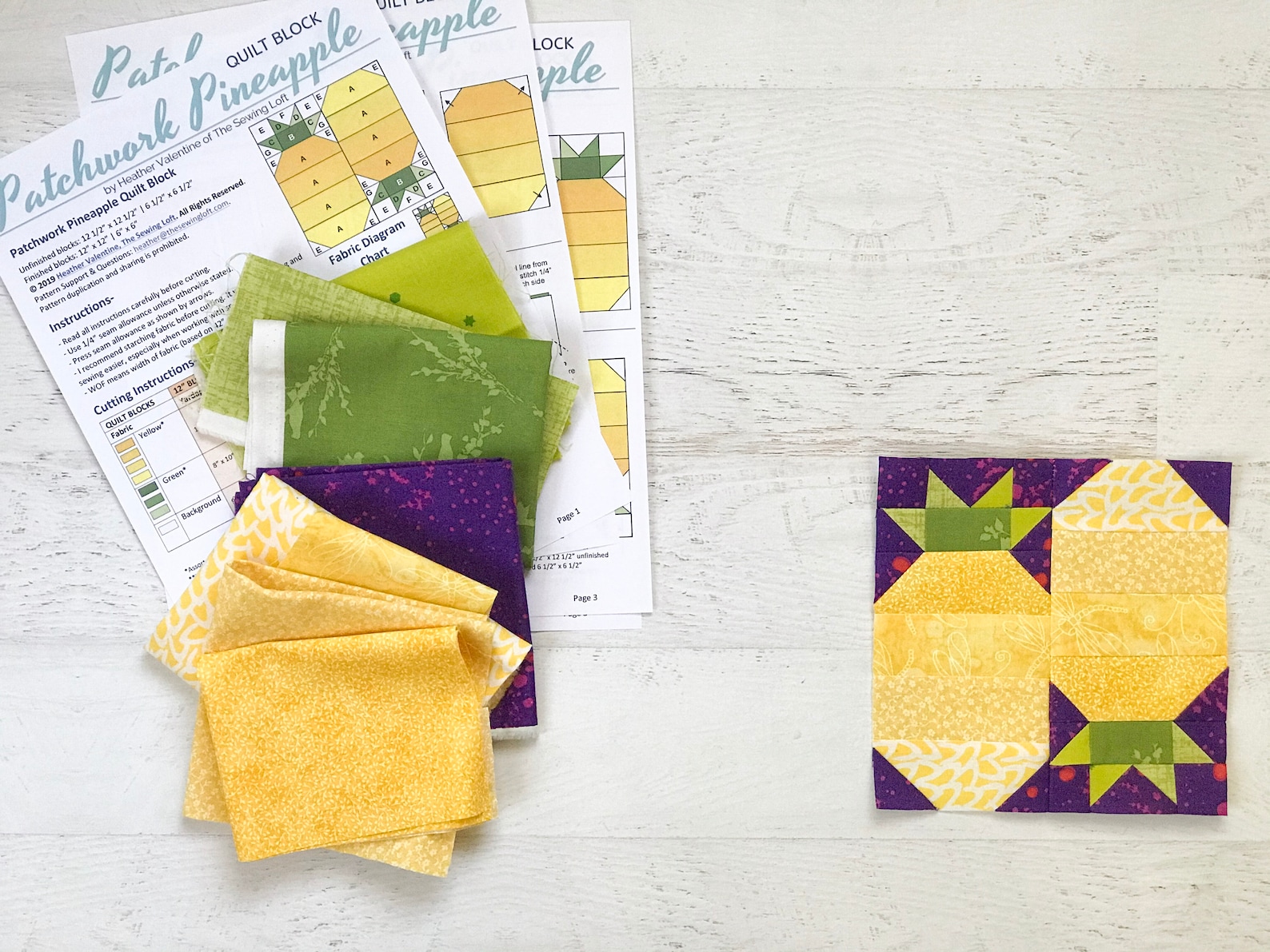 Pineapple Quilt Block Pattern PDF Includes Instructions for - Etsy