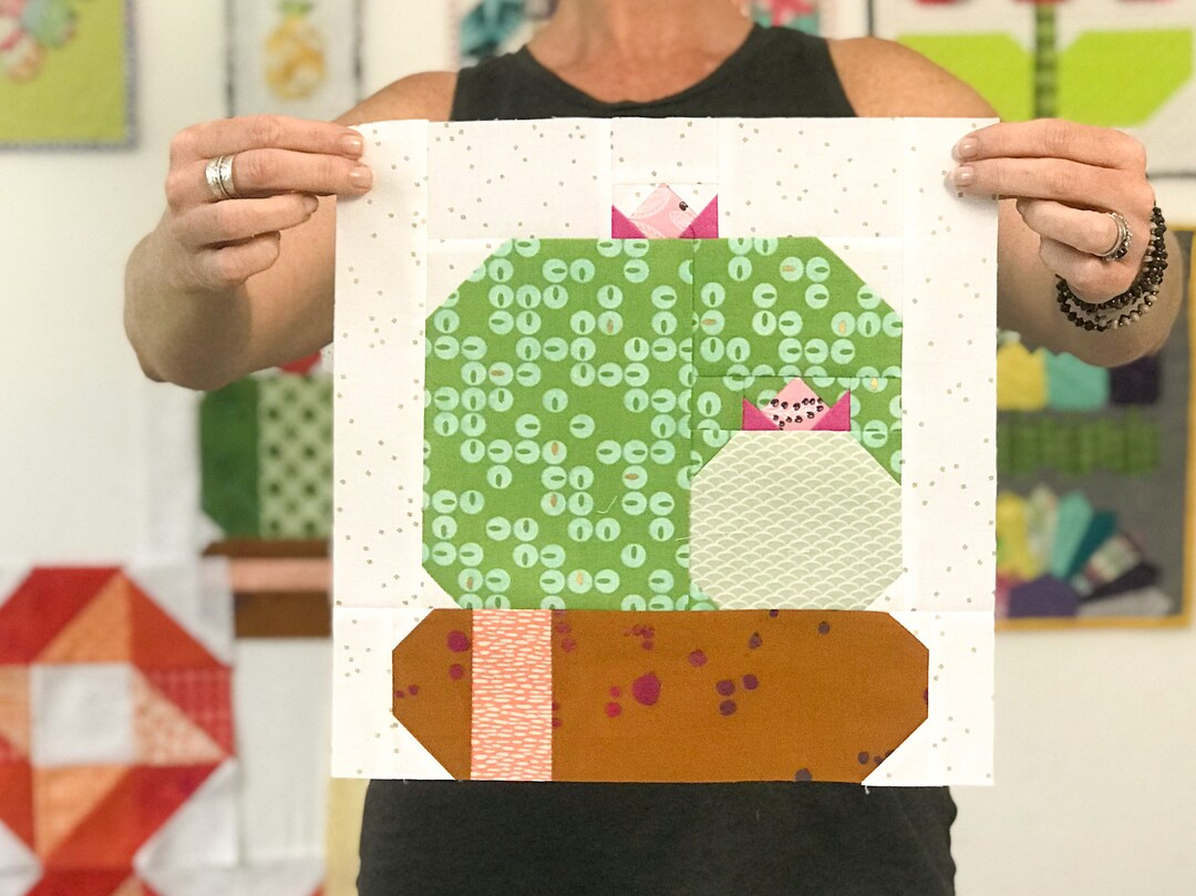 Cactus Bloom Quilt Block Pattern – 6 and 12 Inch (PDF Pattern) - Etsy