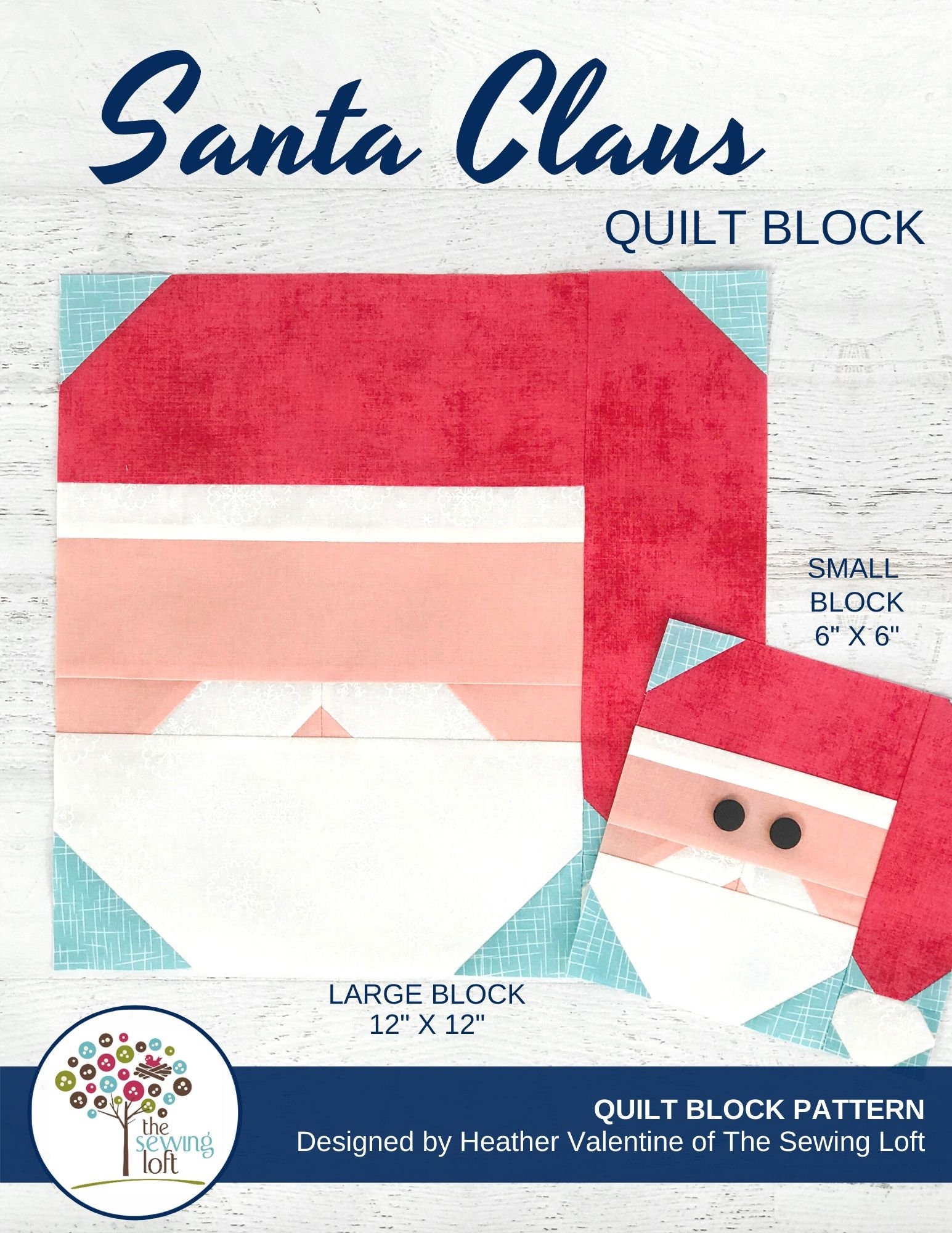 Santa Claus Quilt Block Pattern – 6 and 12 Inch (PDF Pattern) - Etsy