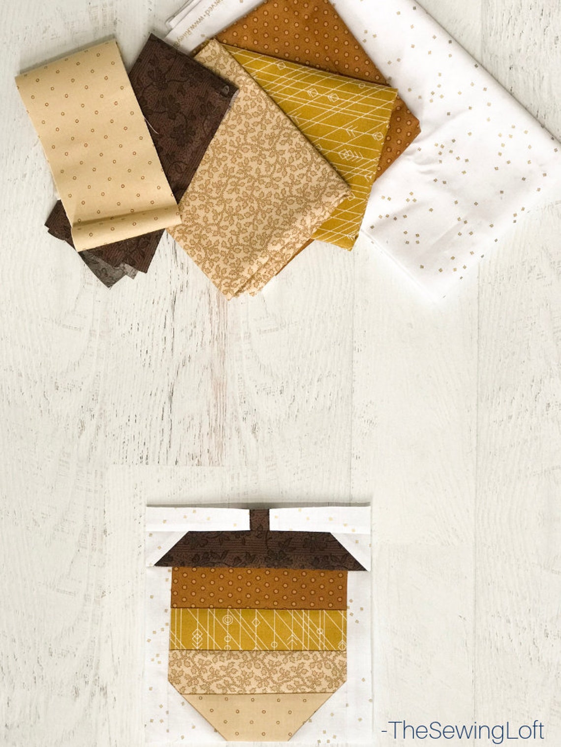 Acorn Quilt Block Pattern - PDF Includes Instructions for 6 Inch and 12 ...