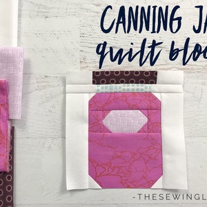 Canning Jar Quilt Block Pattern - PDF Includes Instructions for 6 Inch ...