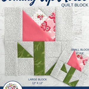 Coming up Roses Quilt Block Pattern – 6 and 12 Inch (PDF Pattern) - Etsy