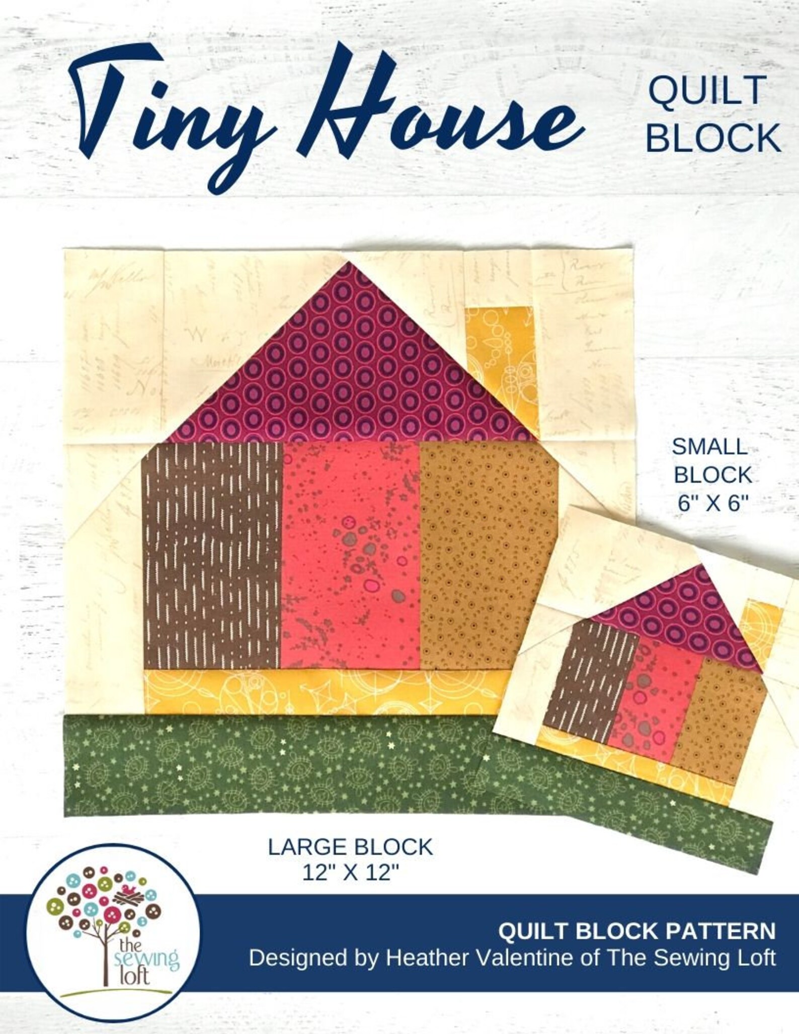 Tiny House Quilt Block Pattern – 6 and 12 Inch (PDF Pattern) - Etsy