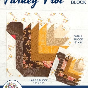 Turkey Trot Quilt Block Pattern - PDF Includes Instructions for 6 Inch ...