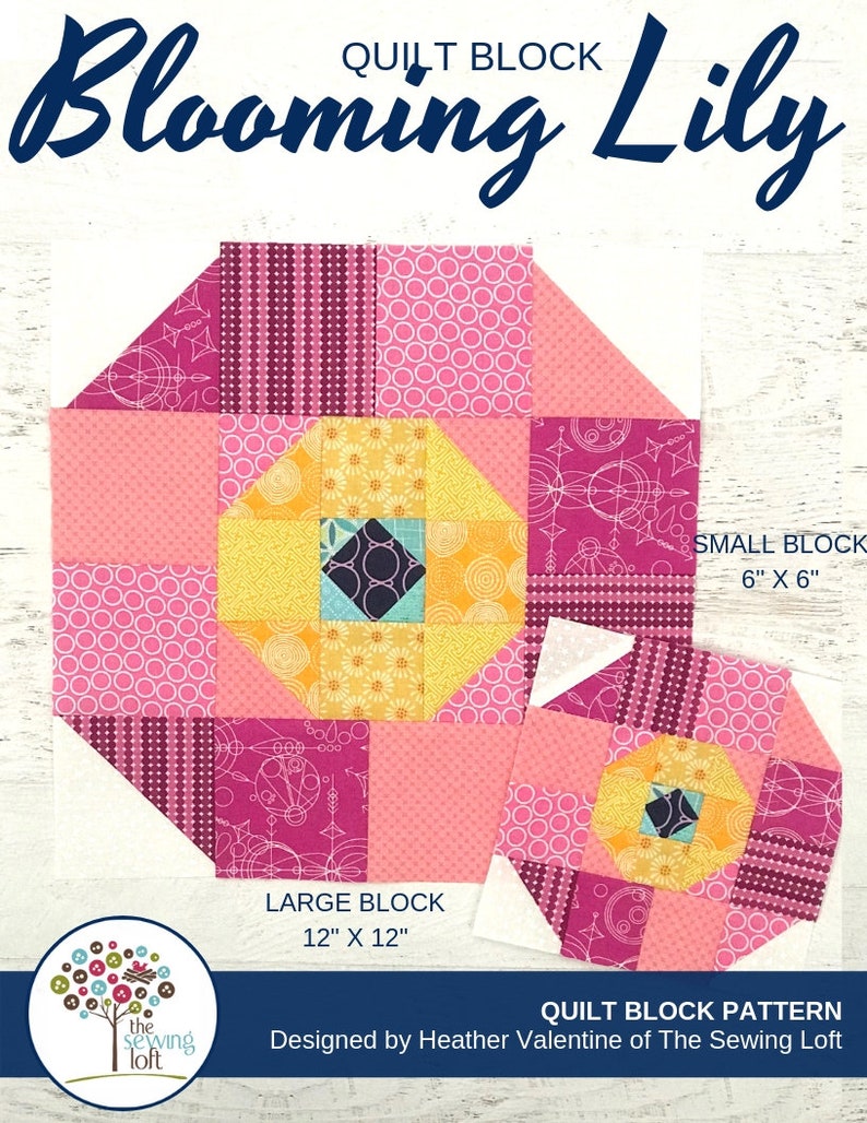Blooming Lily Quilt Block Pattern PDF Includes Instructions - Etsy
