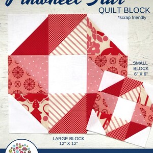 Pinwheel Star Quilt Block Pattern - PDF Includes Instructions for 3 ...