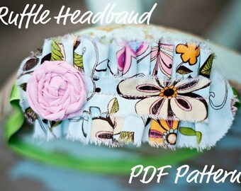 Ruffle Headband Pattern How To Pdf Includes Rosette Flower | Etsy
