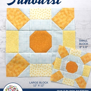 Sunburst Quilt Block Pattern - PDF Includes Instructions for 6 Inch and ...