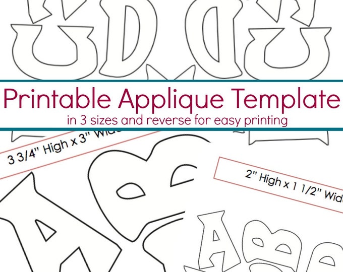 Alphabet Applique Template Alphabet Applique Pattern PDF Pattern, DIY ...