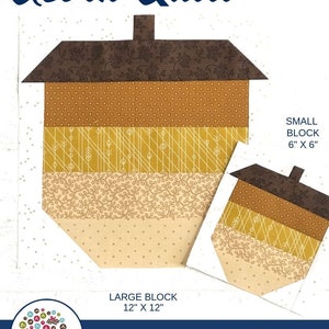 Acorn Quilt Block Pattern - PDF Includes Instructions for 6 Inch and 12 ...