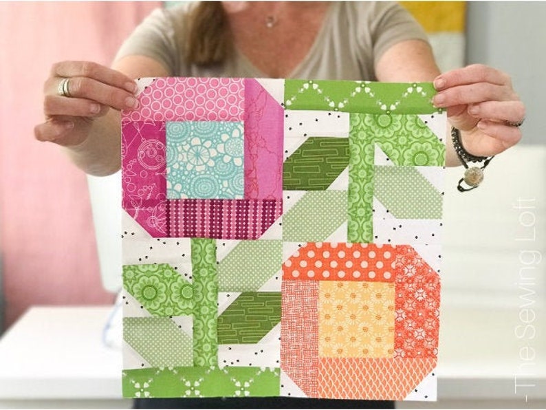 Zinnia Flower Quilt Block Pattern – 6 & 12 Inch Blocks (PDF Pattern) - Etsy