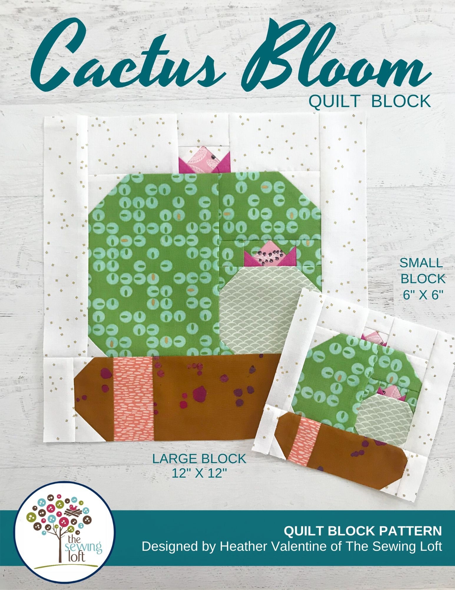 Cactus Bloom Quilt Block Pattern – 6 and 12 Inch (PDF Pattern) - Etsy