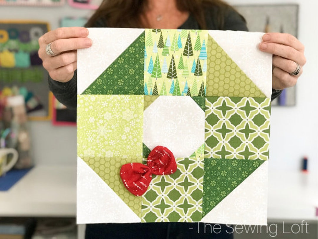 Holiday Wreath Block Pattern - PDF Includes Instructions for 6 Inch and ...