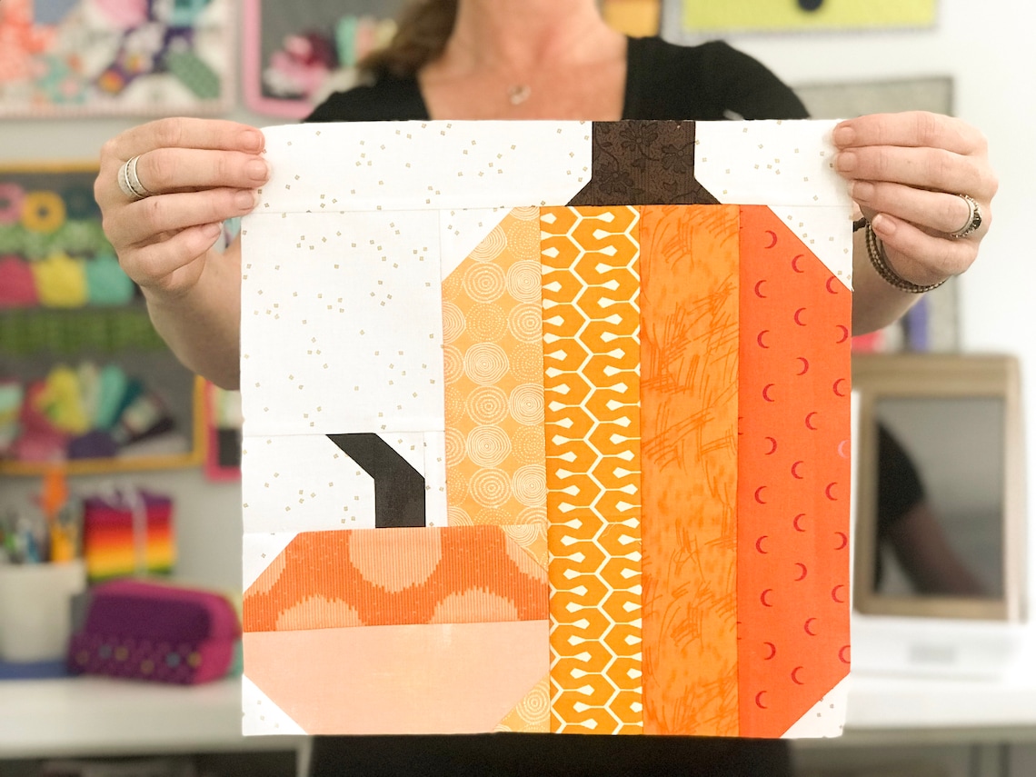 Pumpkin Quilt Block Pattern PDF Includes Instructions for 6 - Etsy
