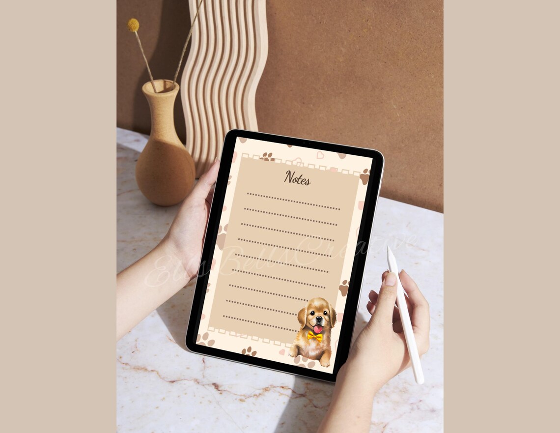 Puppy-themed Printable Notepad A6, Digital Stationery, 4 Adorable ...