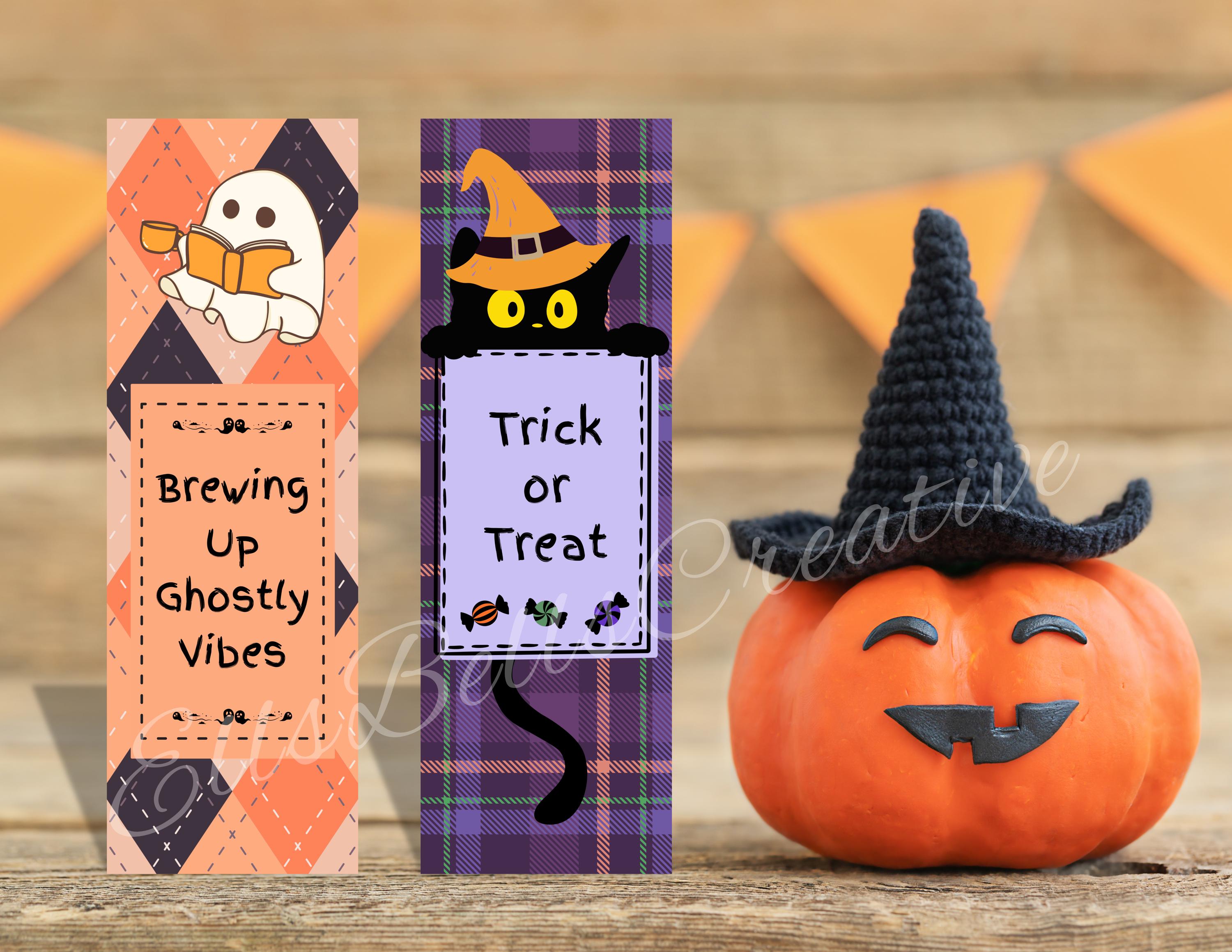 Halloween Printable Bookmarks, Set of 5, Digital Download, Spooky ...