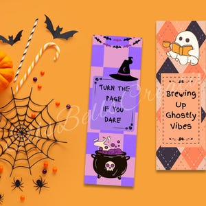 Halloween Printable Bookmarks, Set of 5, Digital Download, Spooky ...