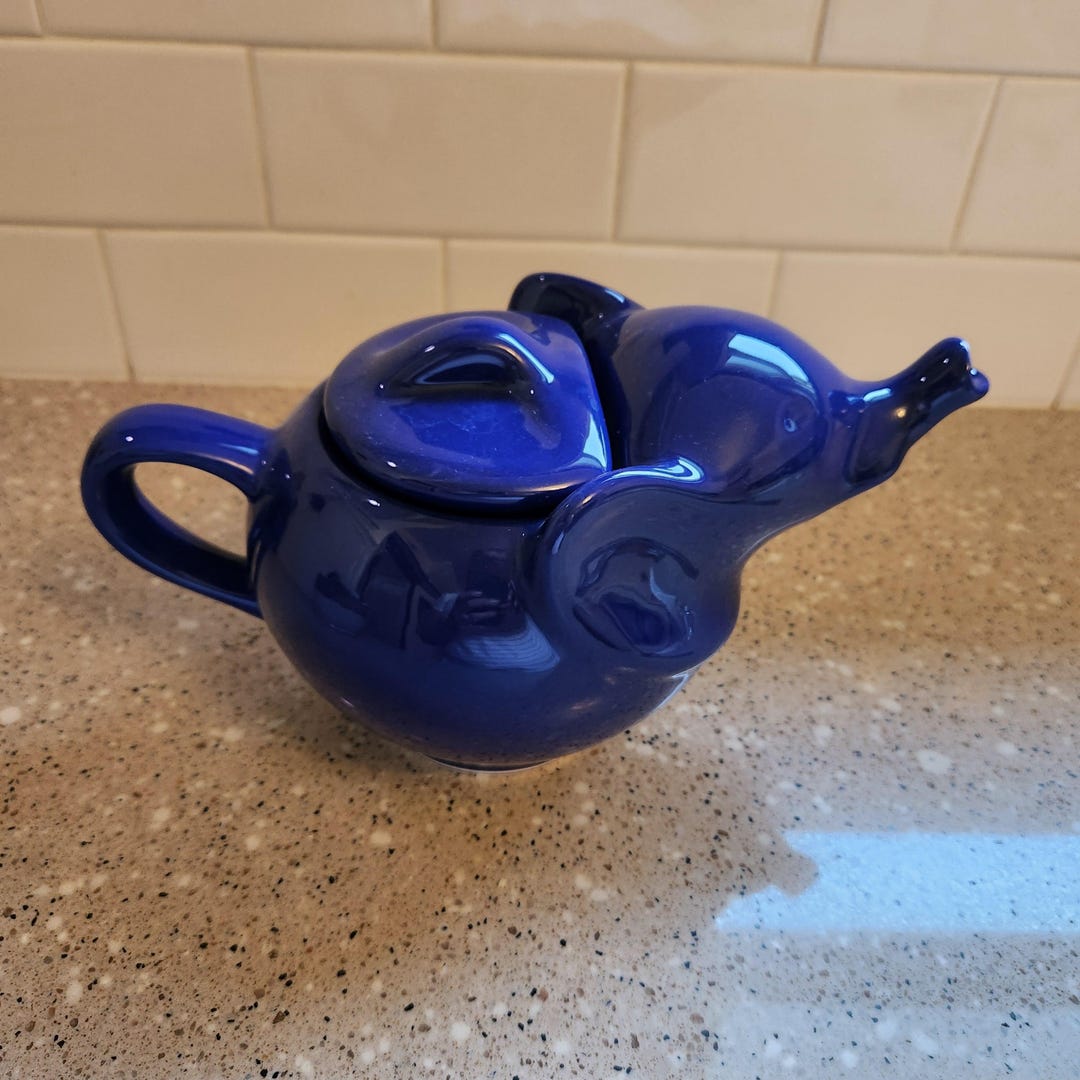 Vintage French Lipton Blue Teapot Elephant Shape - Etsy