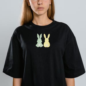 Rabbit Silhouette Embroidery Design With Back View Bunnies and Tail ...