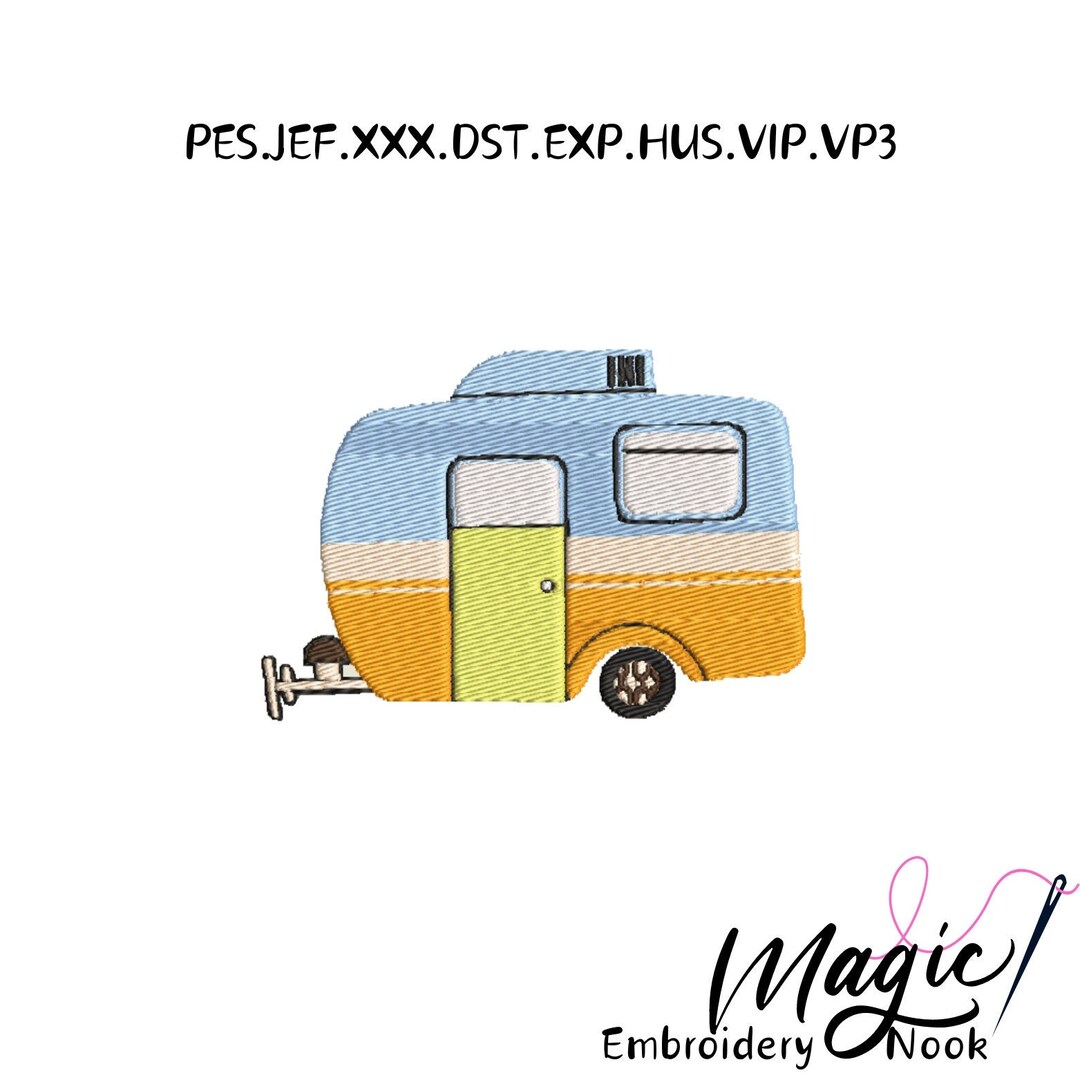 Retro Campervan Embroidery Design. Winnebago Design. Travel Lover ...