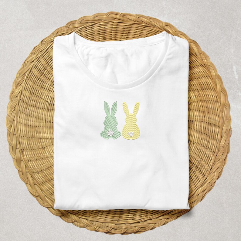 Rabbit Silhouette Embroidery Design With Back View Bunnies and Tail ...