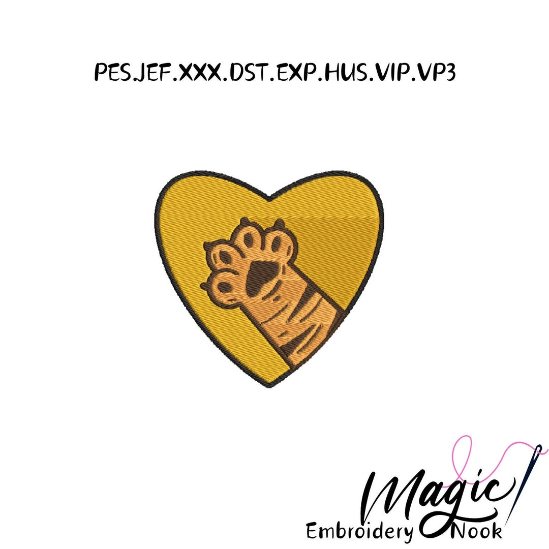 Orange Cat Embroidery File. Cat Paw Embroidery File. Cute Cat ...