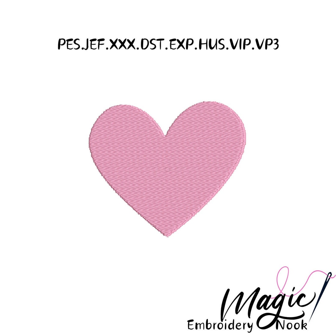 Heart Embroidery Design. Pink Embroidery Design. Valentines Embroidery ...