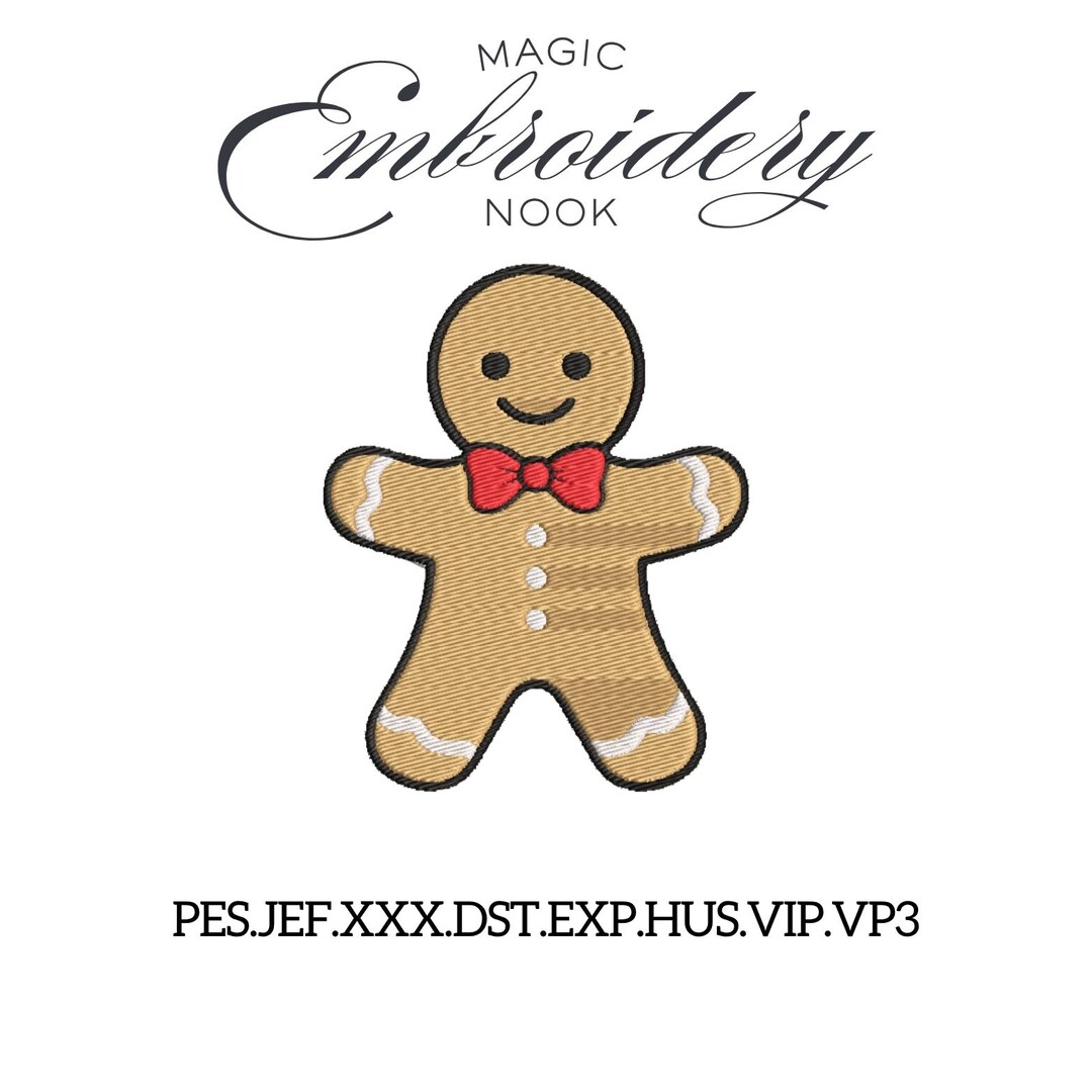 Gingerbread Man Embroidery Design. Christmas Cookie Embroidery File ...