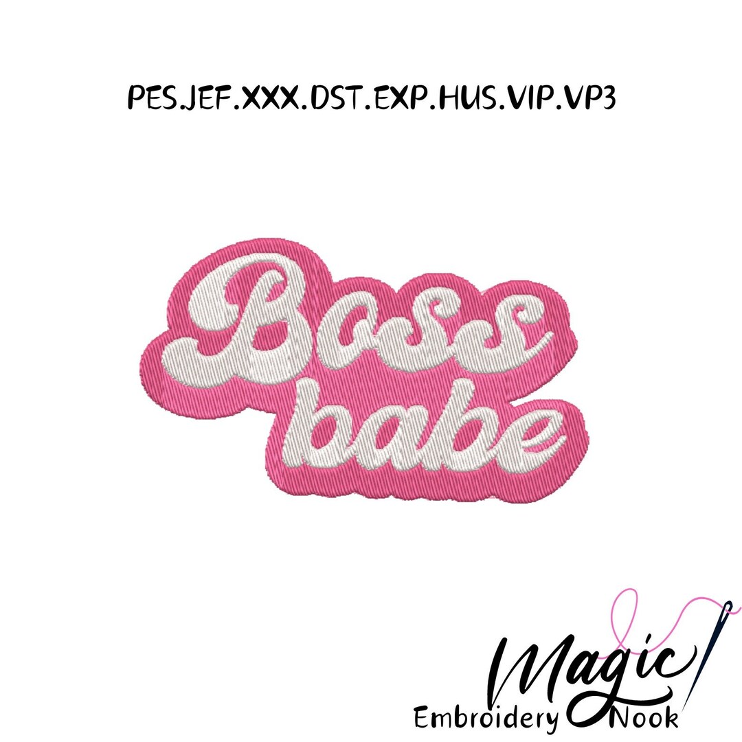 Boss Babe Embroidery Design. Pink Embroidery Design. Cute Embroidery ...