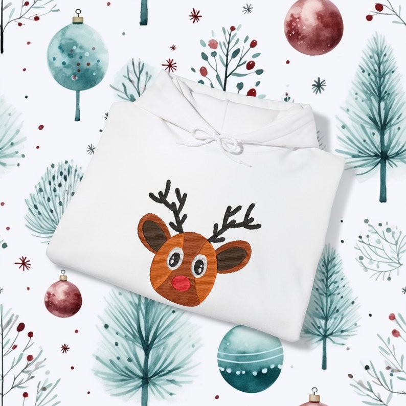 Rudolph the Red Nose Reindeer Embroidery Design. Christmas Theme ...