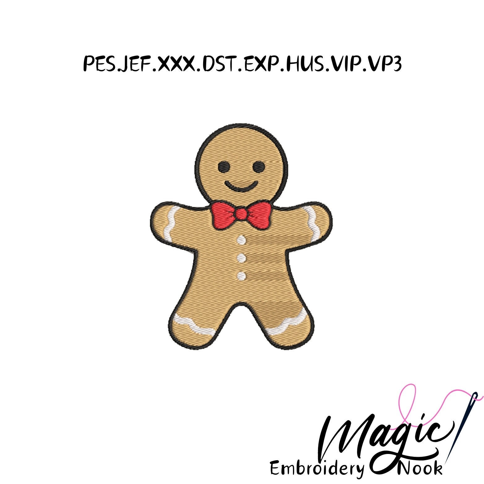 Gingerbread Man Embroidery. Christmas Theme Embroidery. Christmas ...