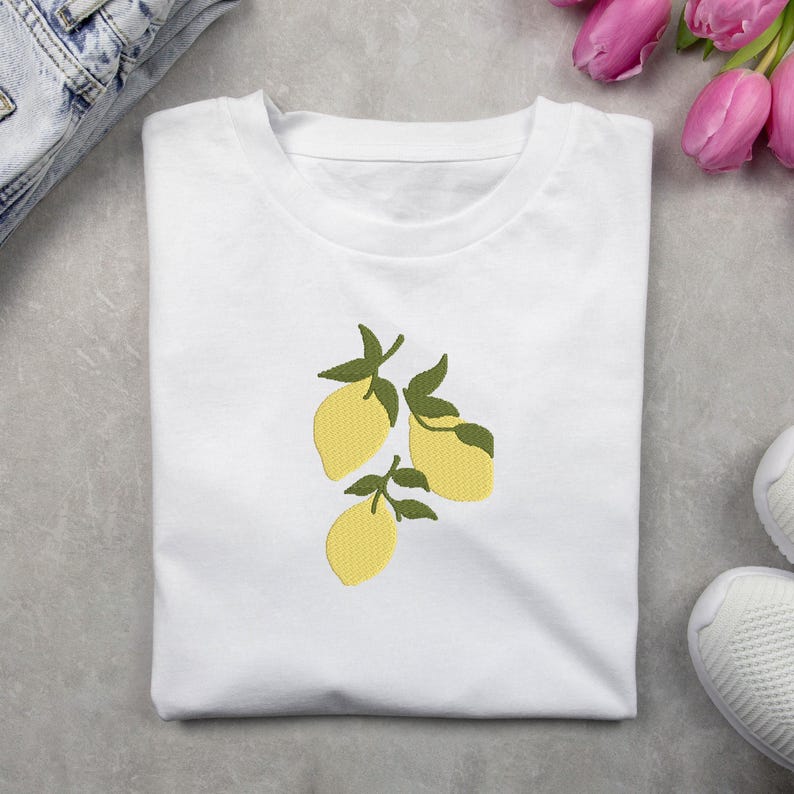Italian Lemons Digital Embroidery File. Yellow Lemons Embroidery ...