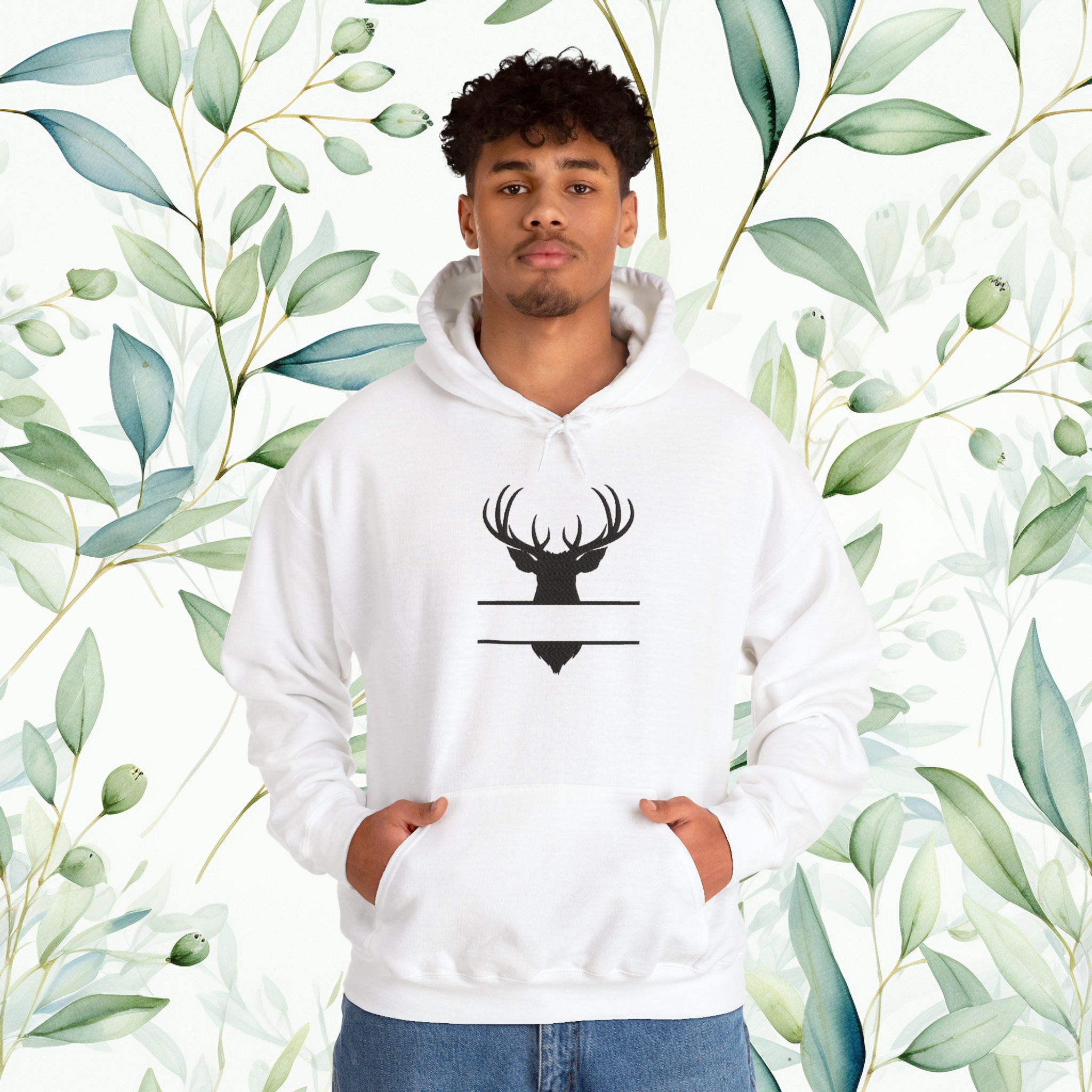 Deer Split Monogram Digital Embroidery Design. Stag Split Monogram ...