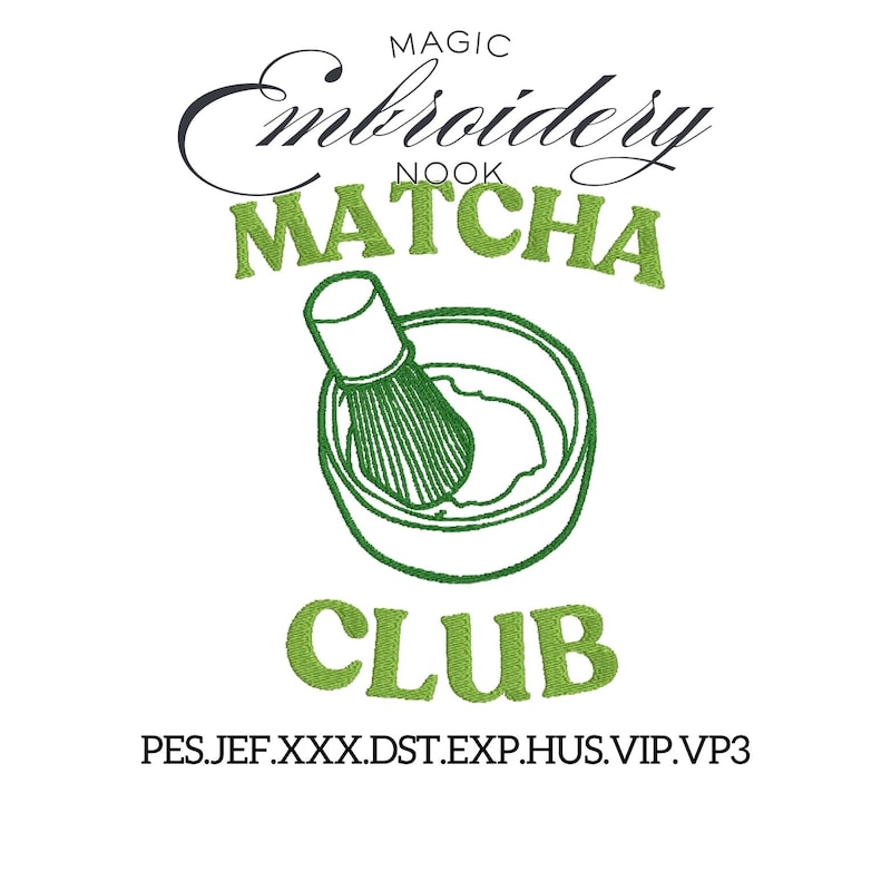 Matcha Cup Embroidery - Etsy