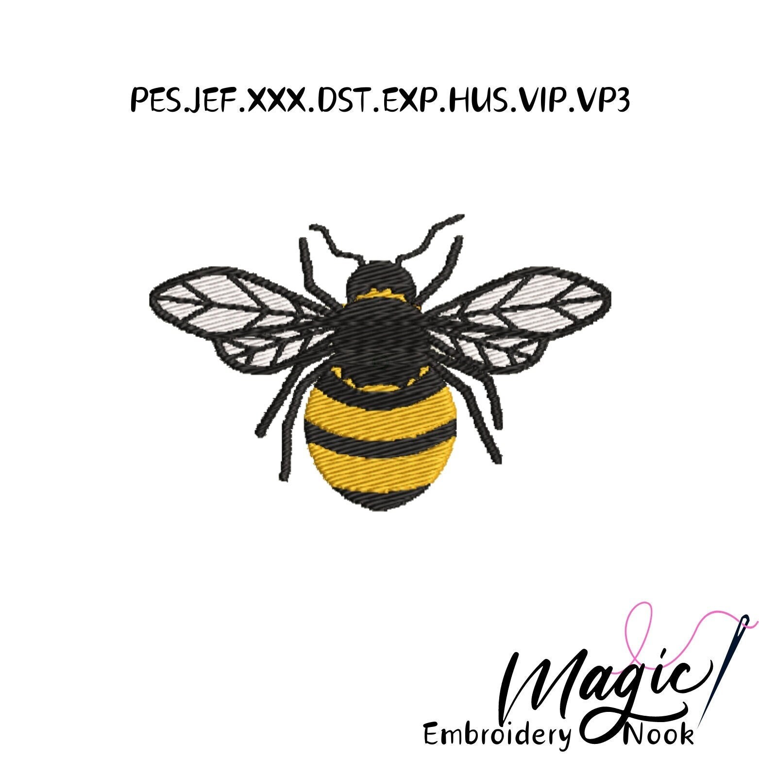 Cute Fluffy Bee Digital Embroidery Design. Machine Embroidery Design ...