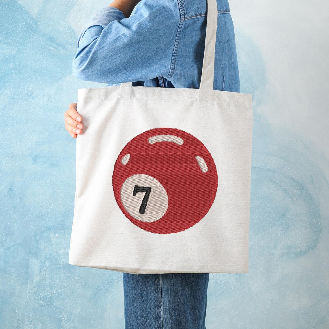 7 Ball Embroidery Design. Lucky Number Seven Billiard and Pool Ball ...