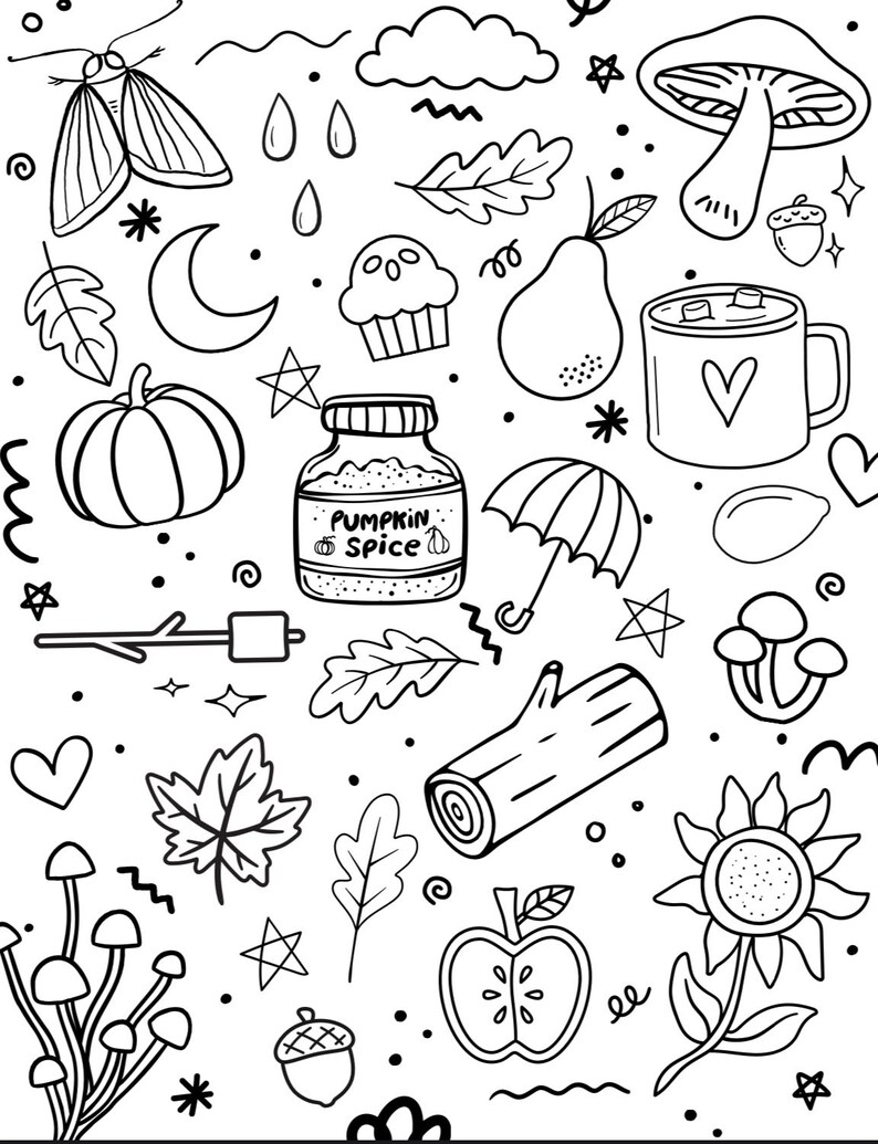 Fall Coloring Page, Autumn, Classroom, Homeschool, Educational, Digital ...