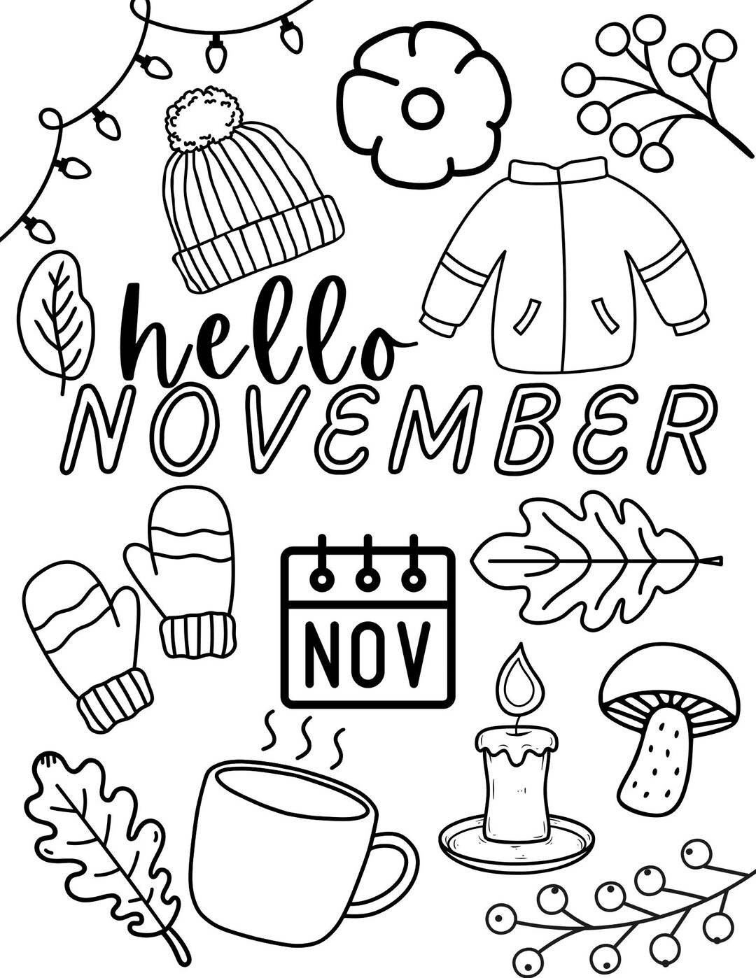 November Coloring Page, Hello November, Remembrance Day, Elementary ...