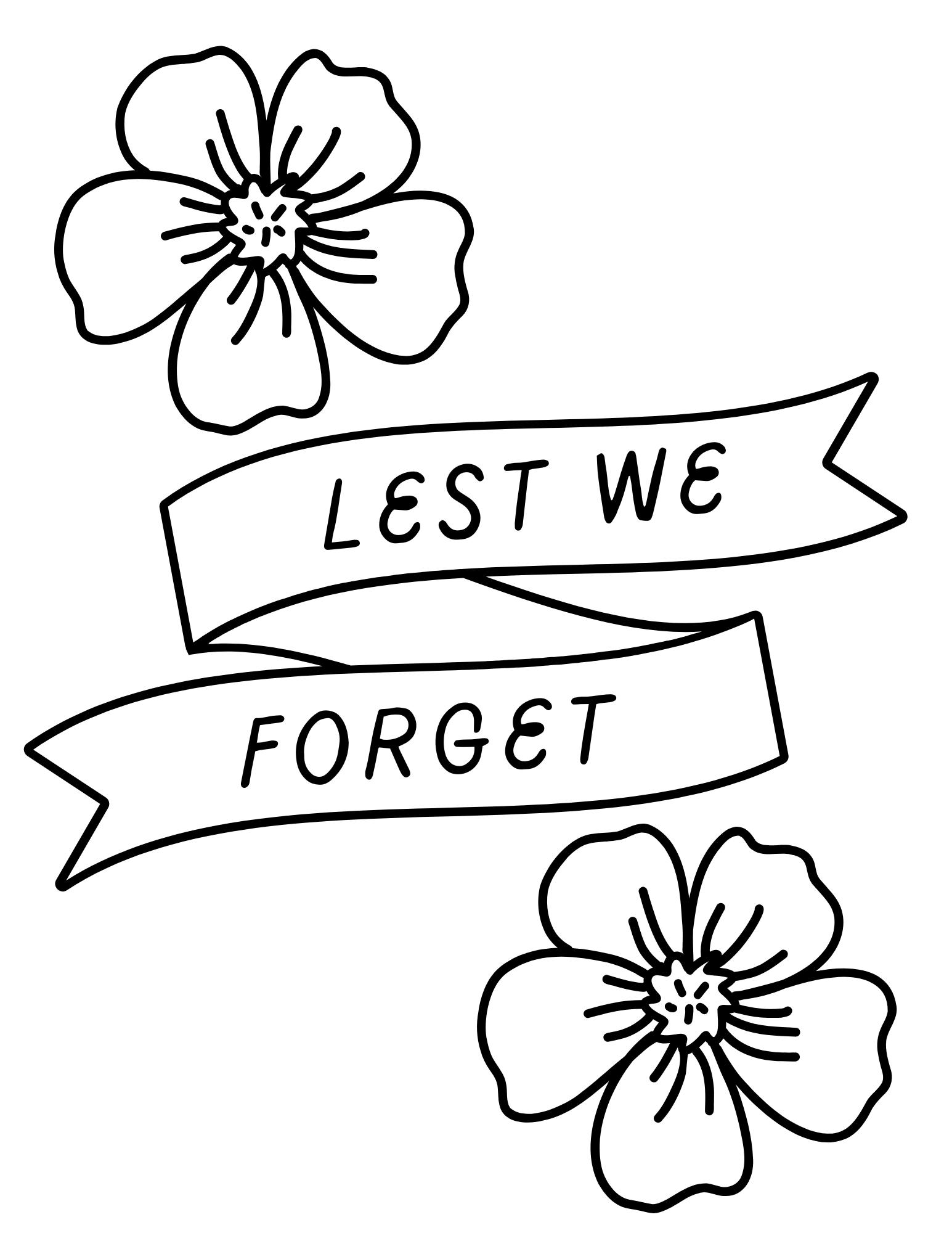Remembrance Day Coloring Pages, Lest We Forget, November, Poppy ...