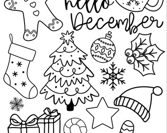 Winter Coloring Page, Hello Winter, December, Christmas, Holidays ...
