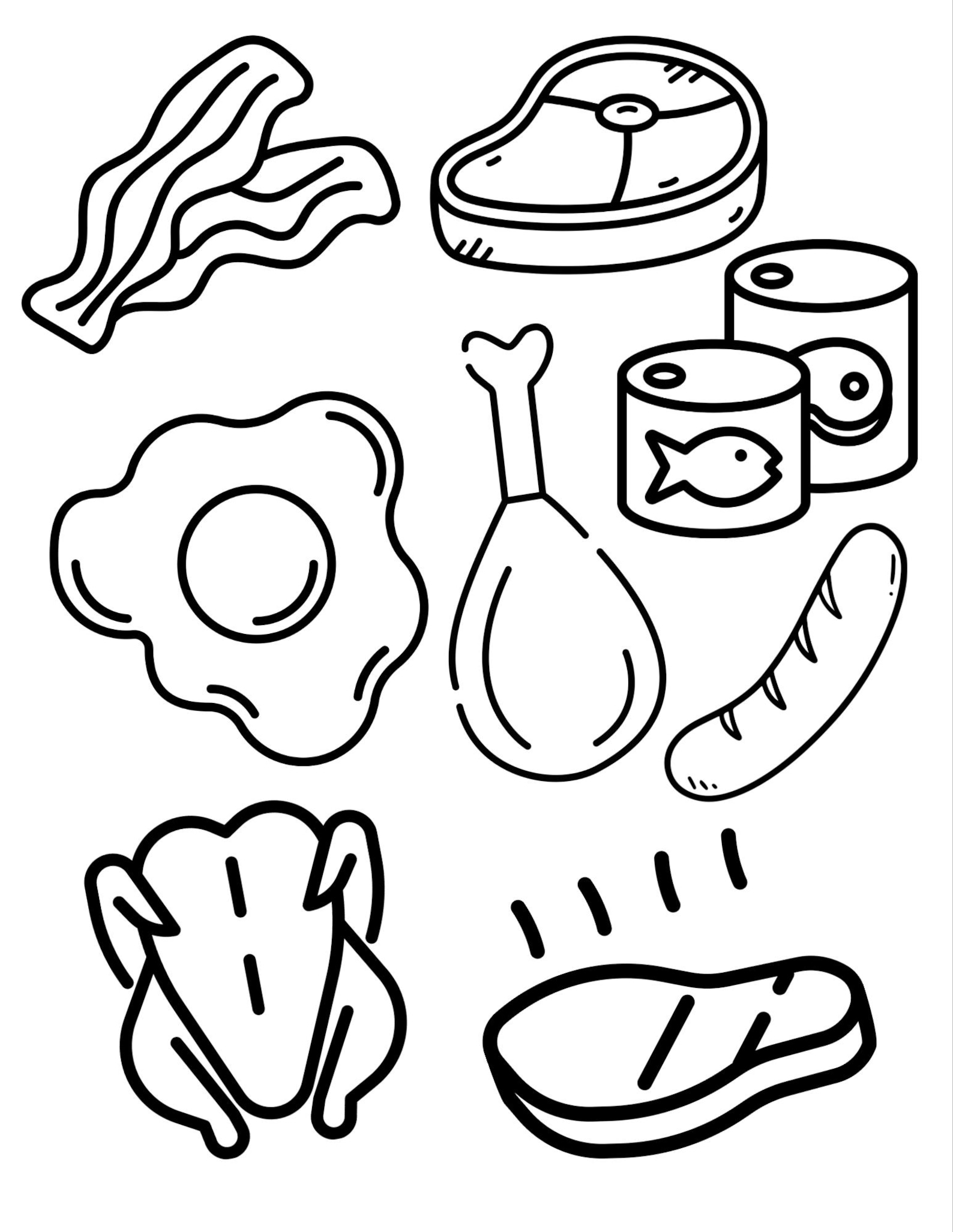 Set of 4, Food Colouring Pages, Fruit, Vegetables, Food Groups, Kids ...