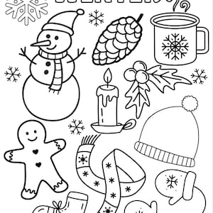 Winter Coloring Page, Hello Winter, December, Christmas, Holidays ...