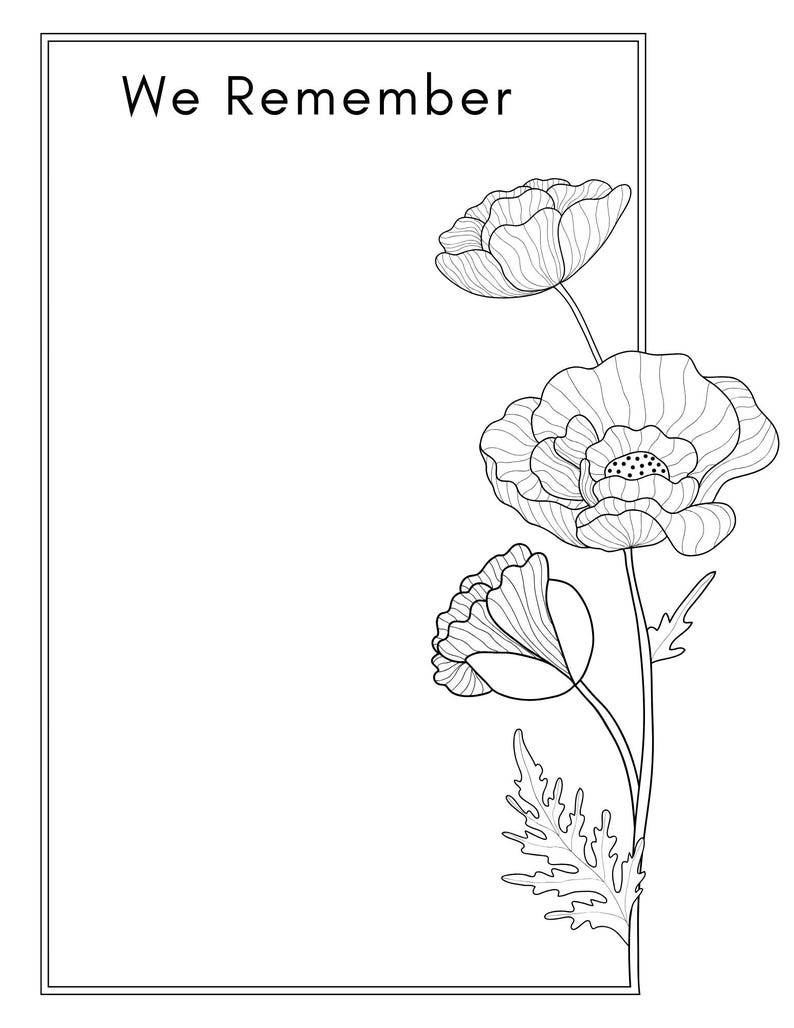 Remembrance Day Coloring Pages, Lest We Forget, November, Poppy ...
