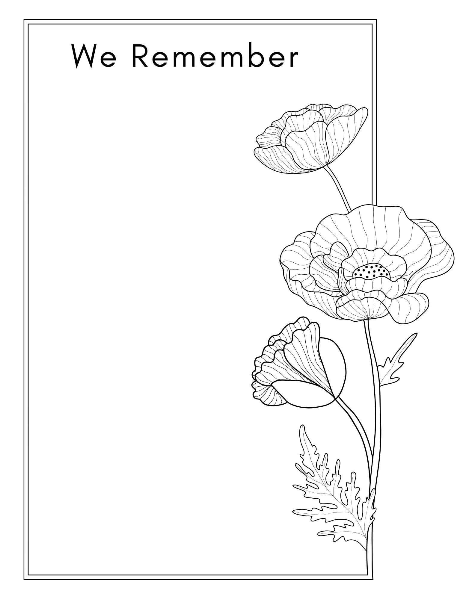 Remembrance Day Coloring Pages, Lest We Forget, November, Poppy ...