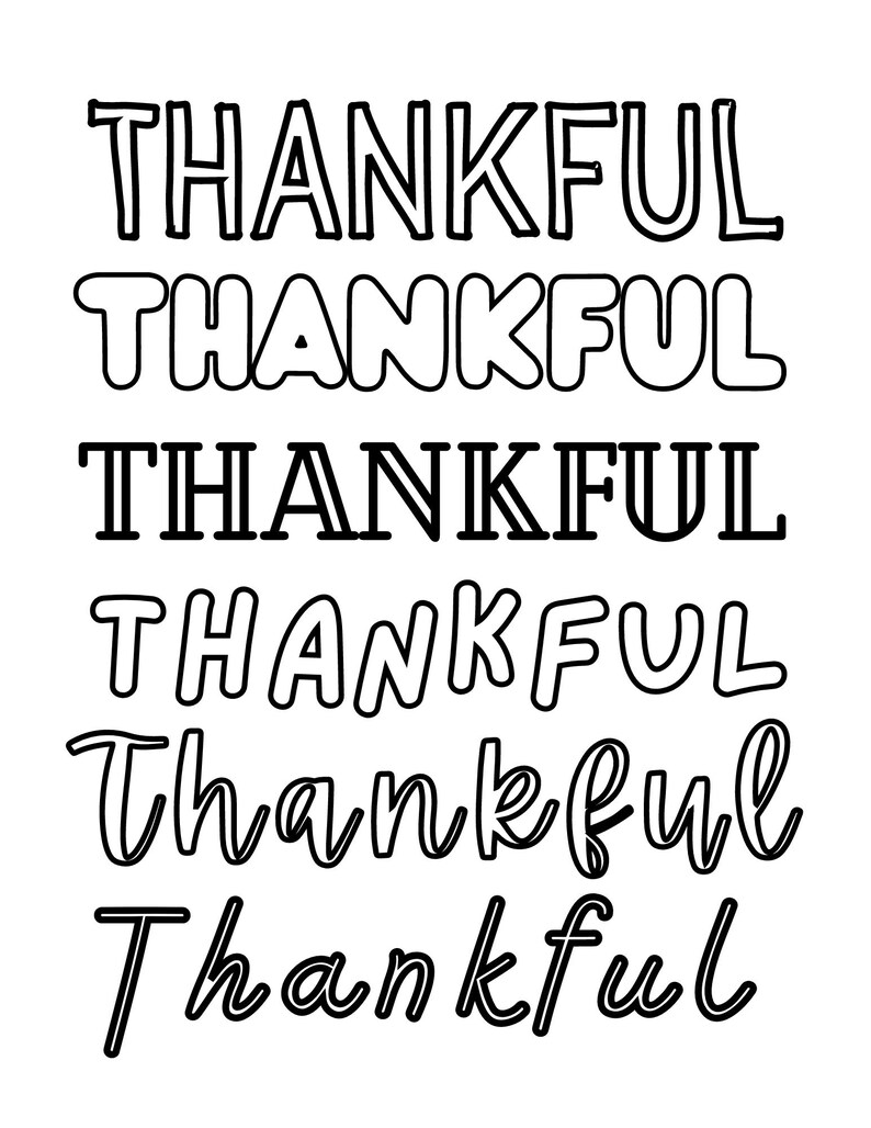 Set of 3, Thanksgiving Colouring Pages, Thankful, Give Thanks, Happy ...