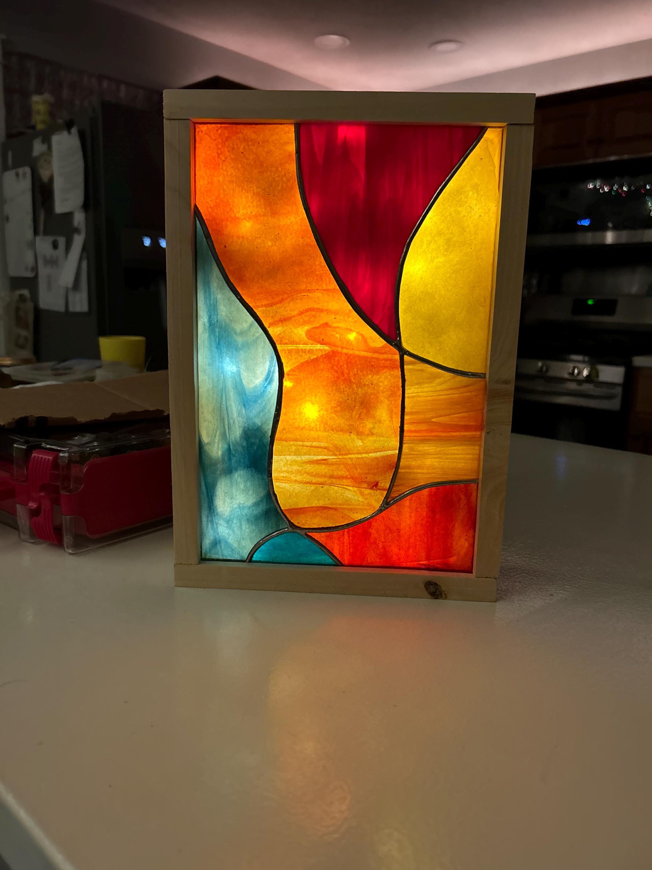 Lighted Stained Glass Panel - Etsy