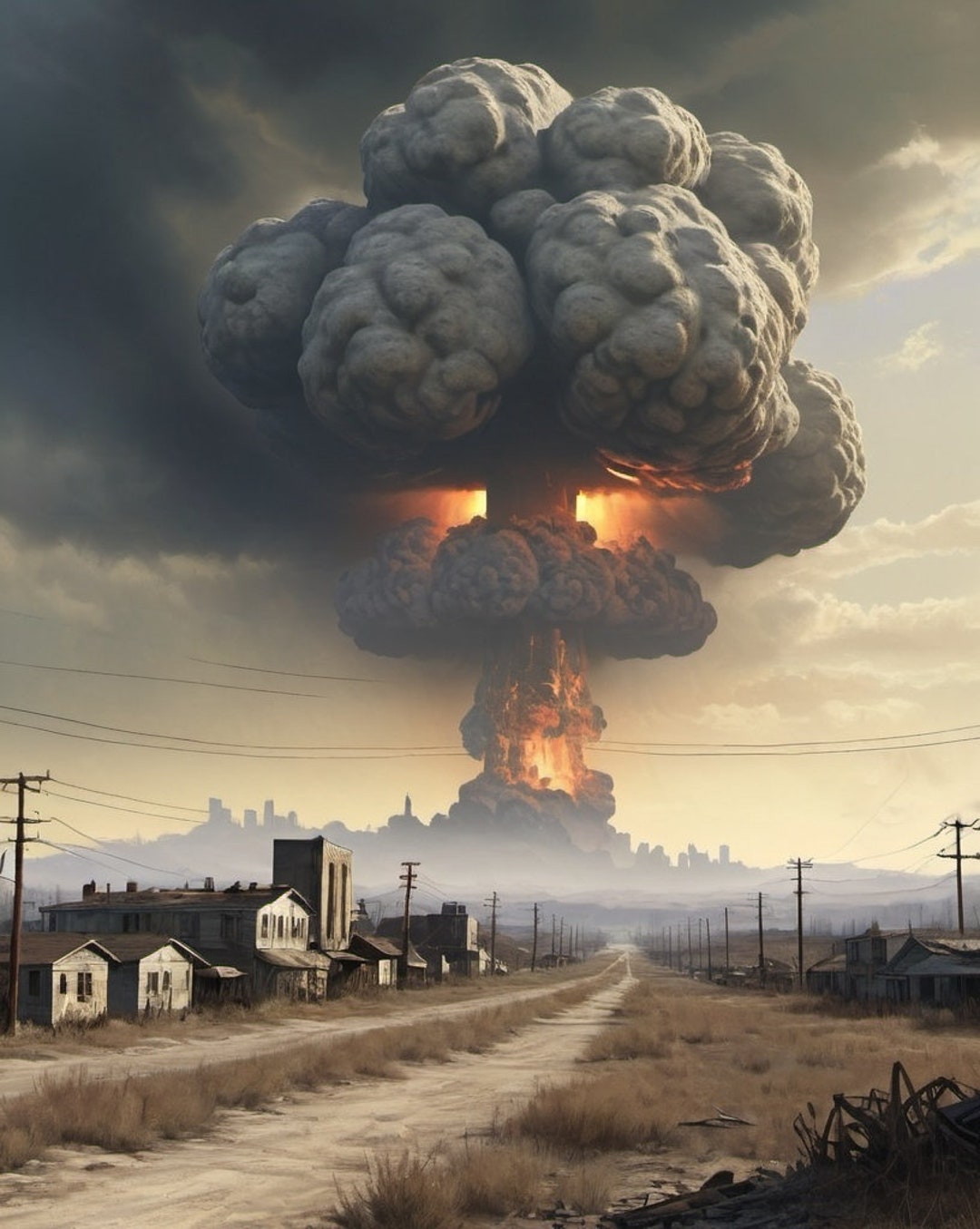 Nuclear Fallout Digital Art Post-apocalyptic Landscape Print - Etsy