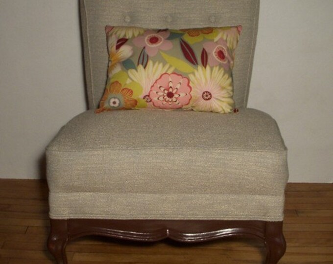 Vintage Minty Linen Queen Slipper Chair - Etsy